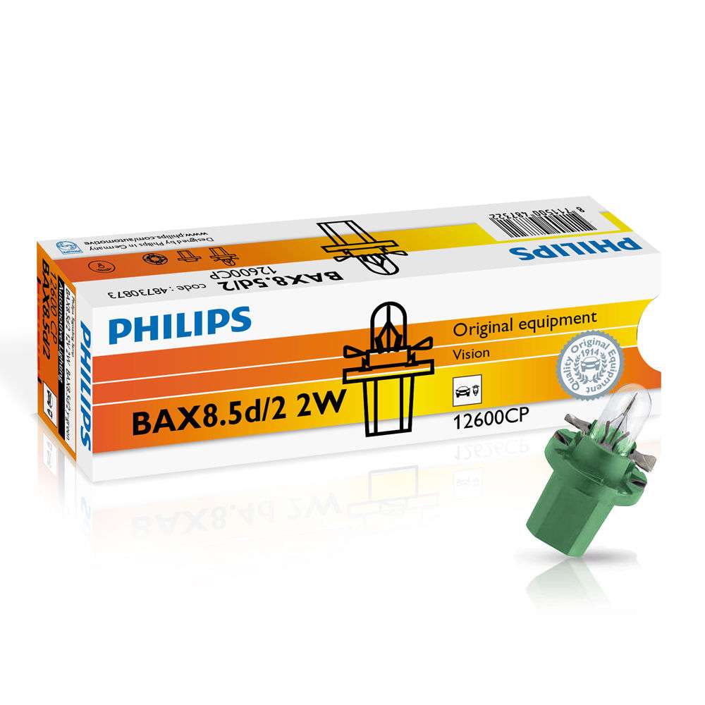 BAX BAX8.5d/2 2W 12V Green 1st. Philips - Auto-Lamp Berlin